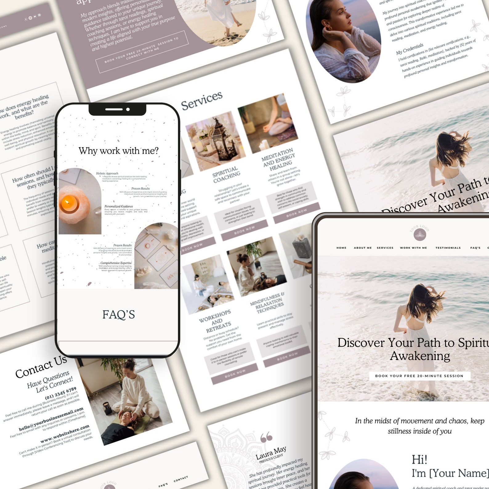 Spiritual Coach Website Template: Mystical Canva Design (PDF) - Etsy