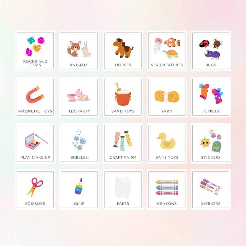 Toy Bin Label, Storage Bin Label, Visual Pictures, Preschool Playroom ...