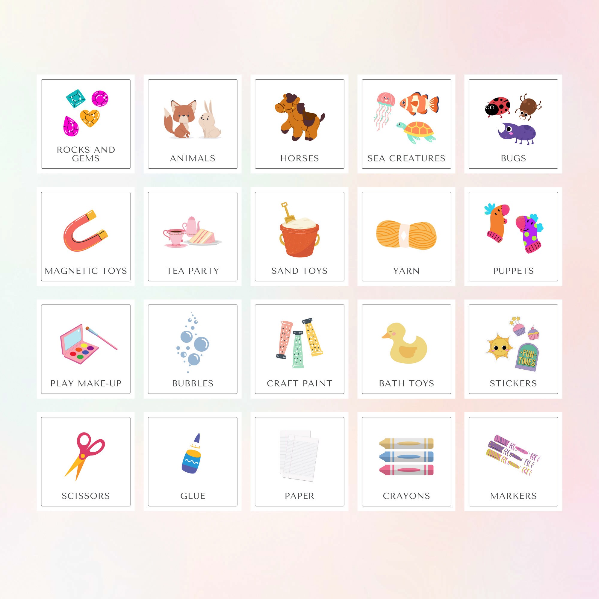 Toy Bin Label, Storage Bin Label, Visual Pictures, Preschool Playroom ...