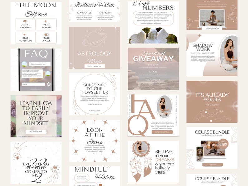50 Spiritual Instagram Post Templates: Wellness & Astrology (canva) - Etsy