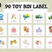 Toy Bin Labels Pictures Editable Toy Organization Playroom Storage ...