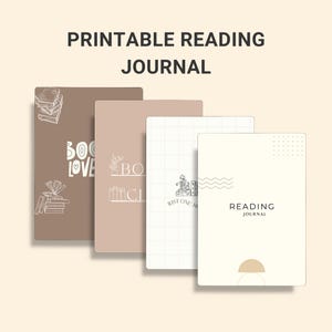 Reading Journal Printable Book Tracker Journal, Reading Log Bookshelf ...