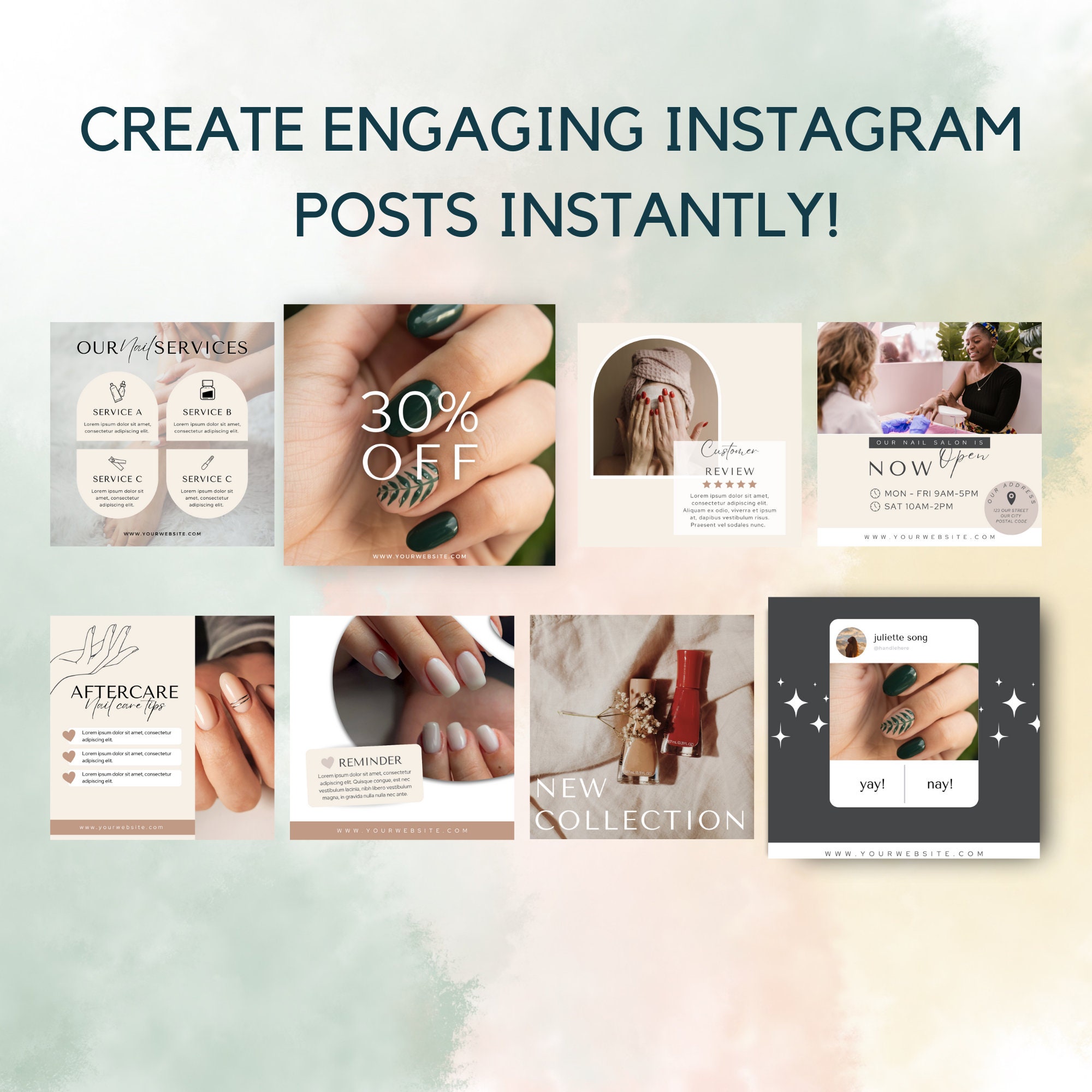Nail Tech Instagram Post, Nail Tech Marketing Content, Nail Technician ...