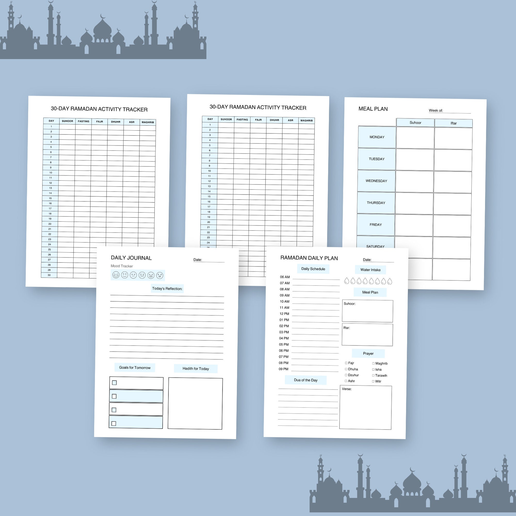 Ramadan Planner Printable 2024 Daily Prayer Tracker, Ramadan to Do List ...