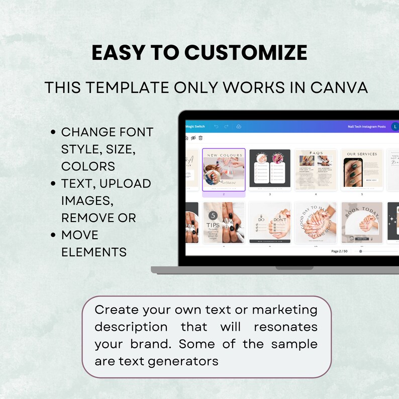 Nail Tech Instagram Post, Nail Tech Marketing Content, Nail Technician ...