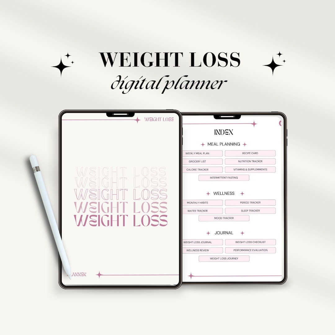 Digital Weight Loss Planner: Self Care & Meal Planning (PDF) - Etsy