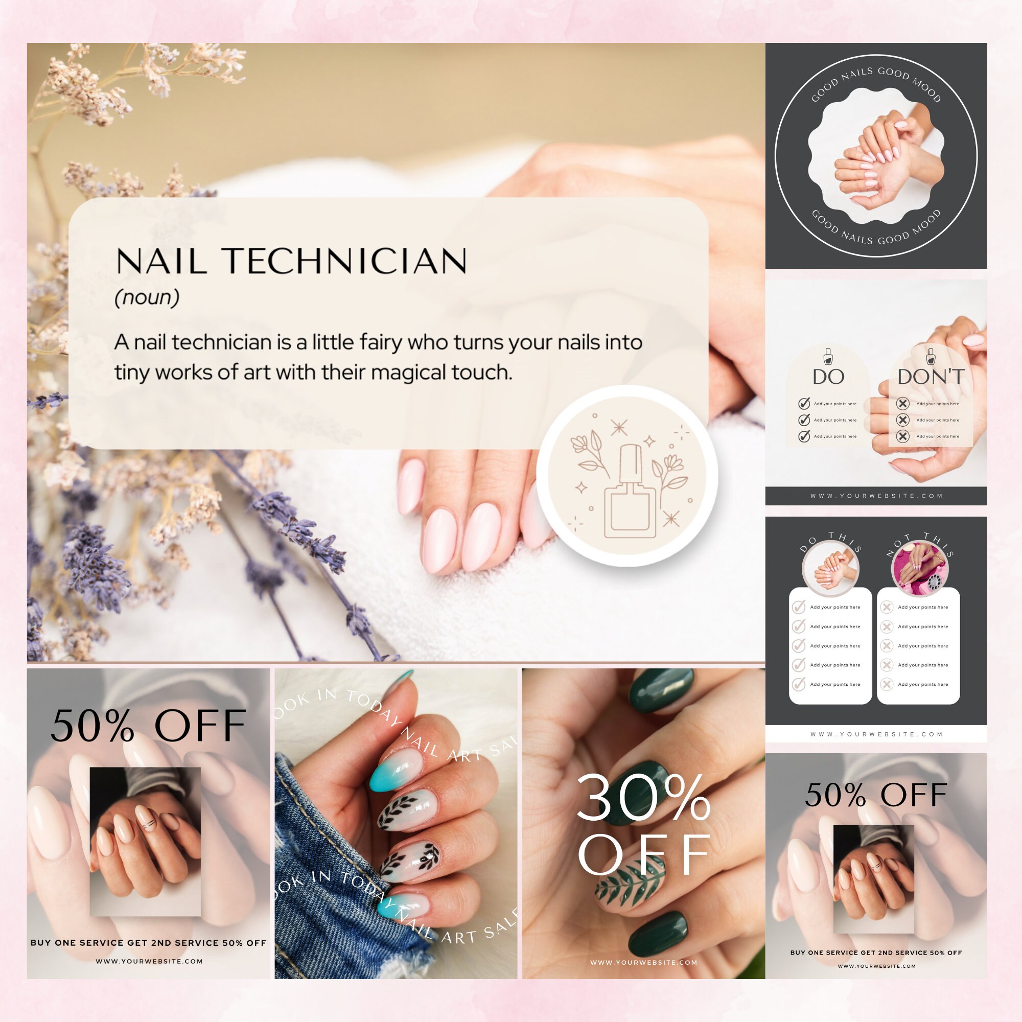 Nail Tech Instagram Post, Nail Tech Marketing Content, Nail Technician ...