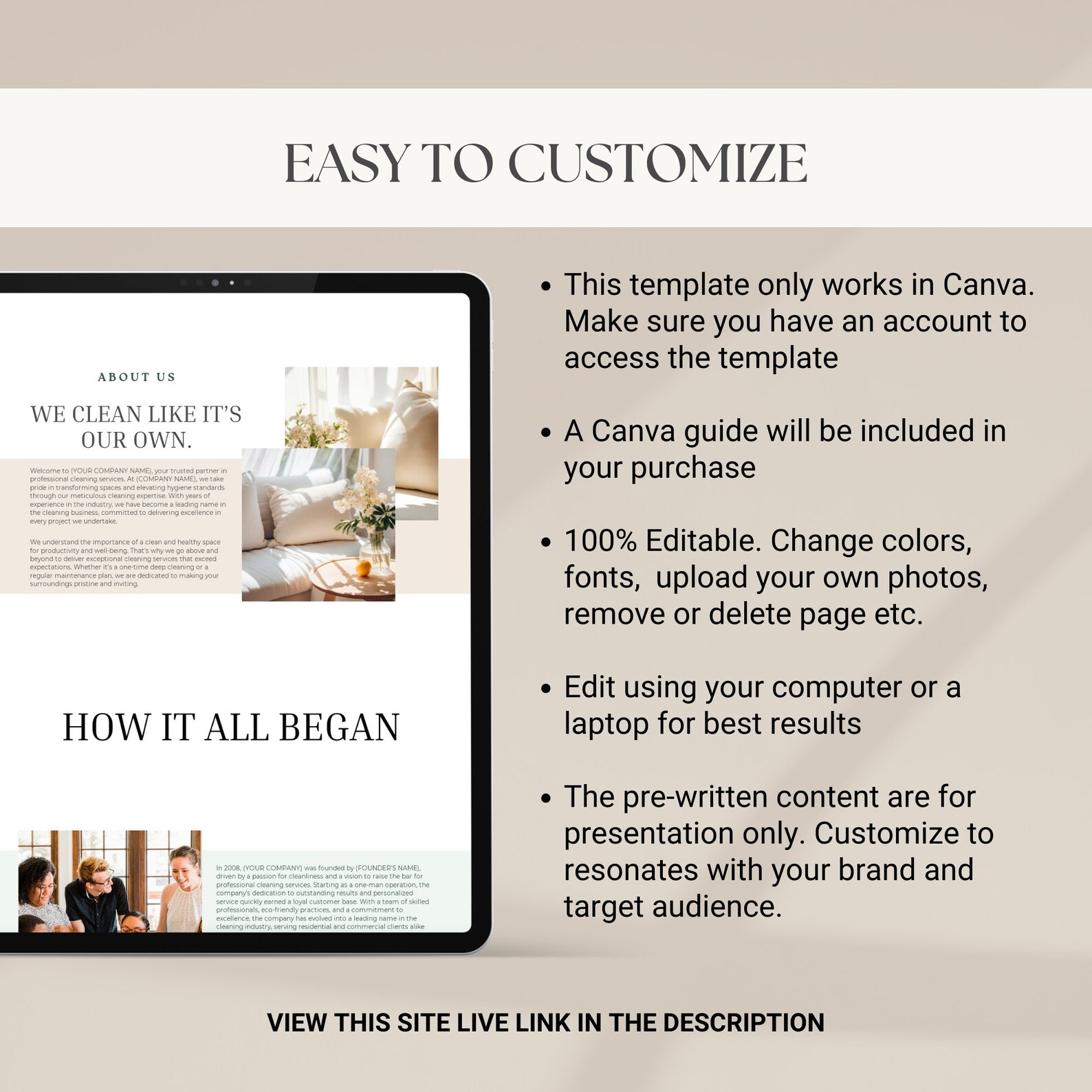 Cleaning Service Website Template Commercial Cleaning Business Editable ...