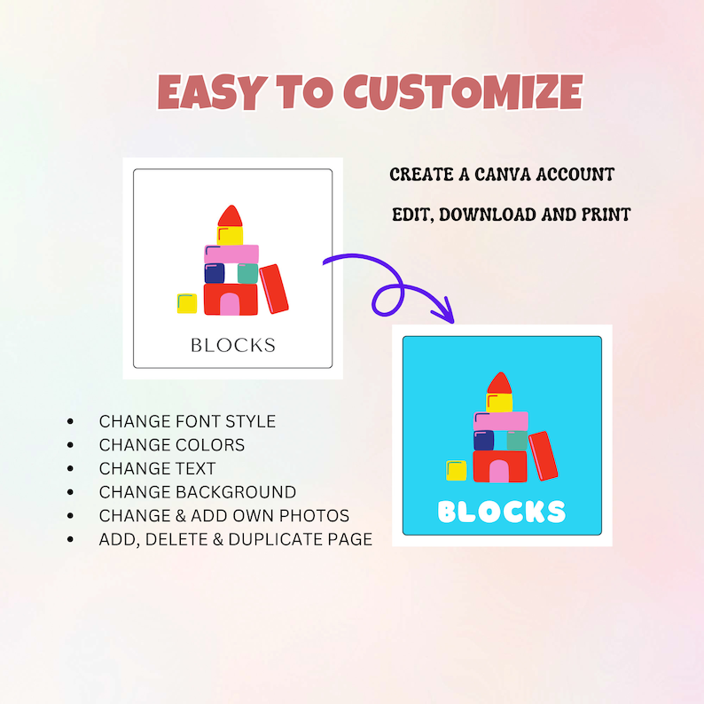 Toy Bin Labels Pictures Editable Toy Organization Playroom Storage ...