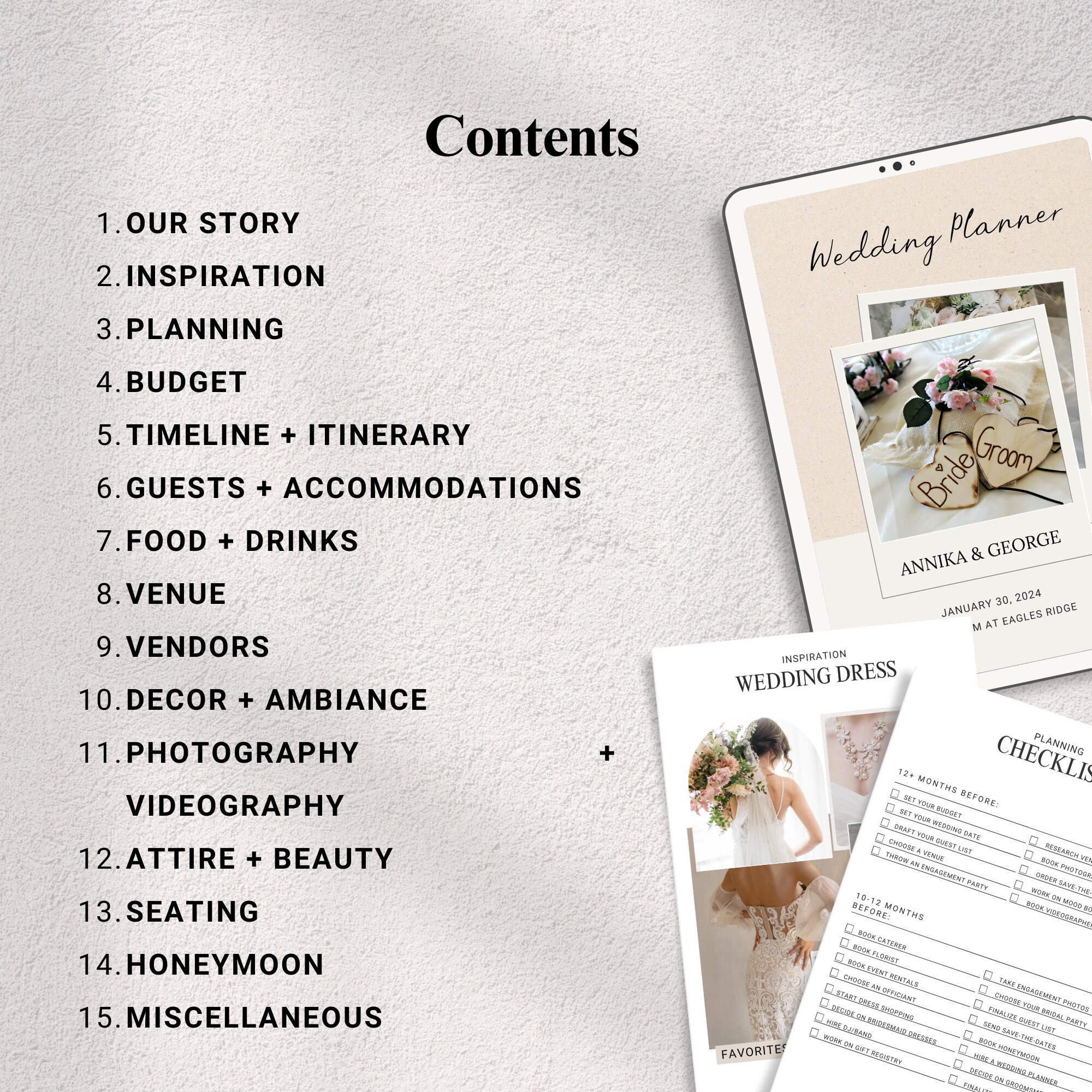 Wedding Digital Planner Editable Wedding Template Canva Wedding ...