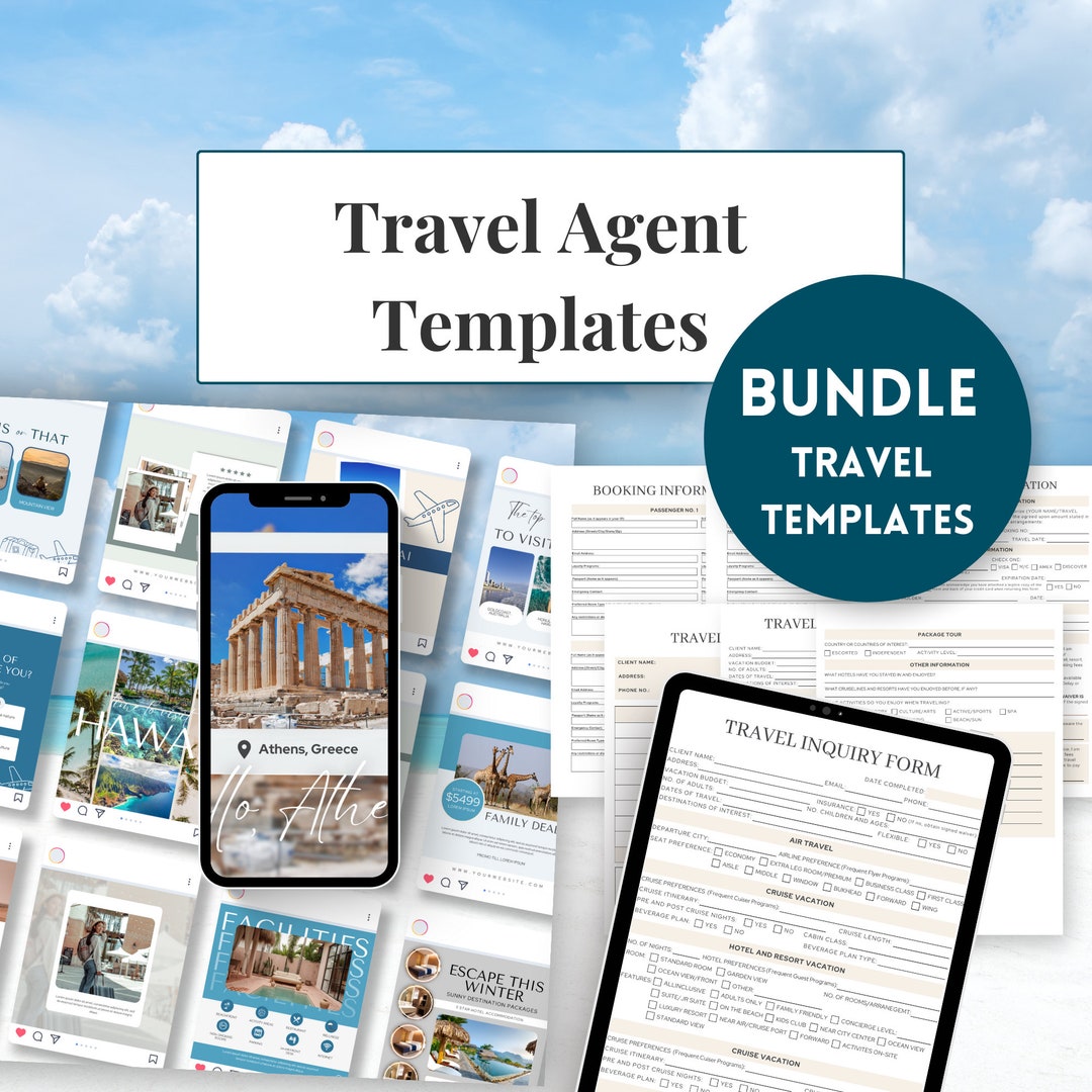 Travel Agent Forms Template and Travel Instagram Travel Agency Forms ...