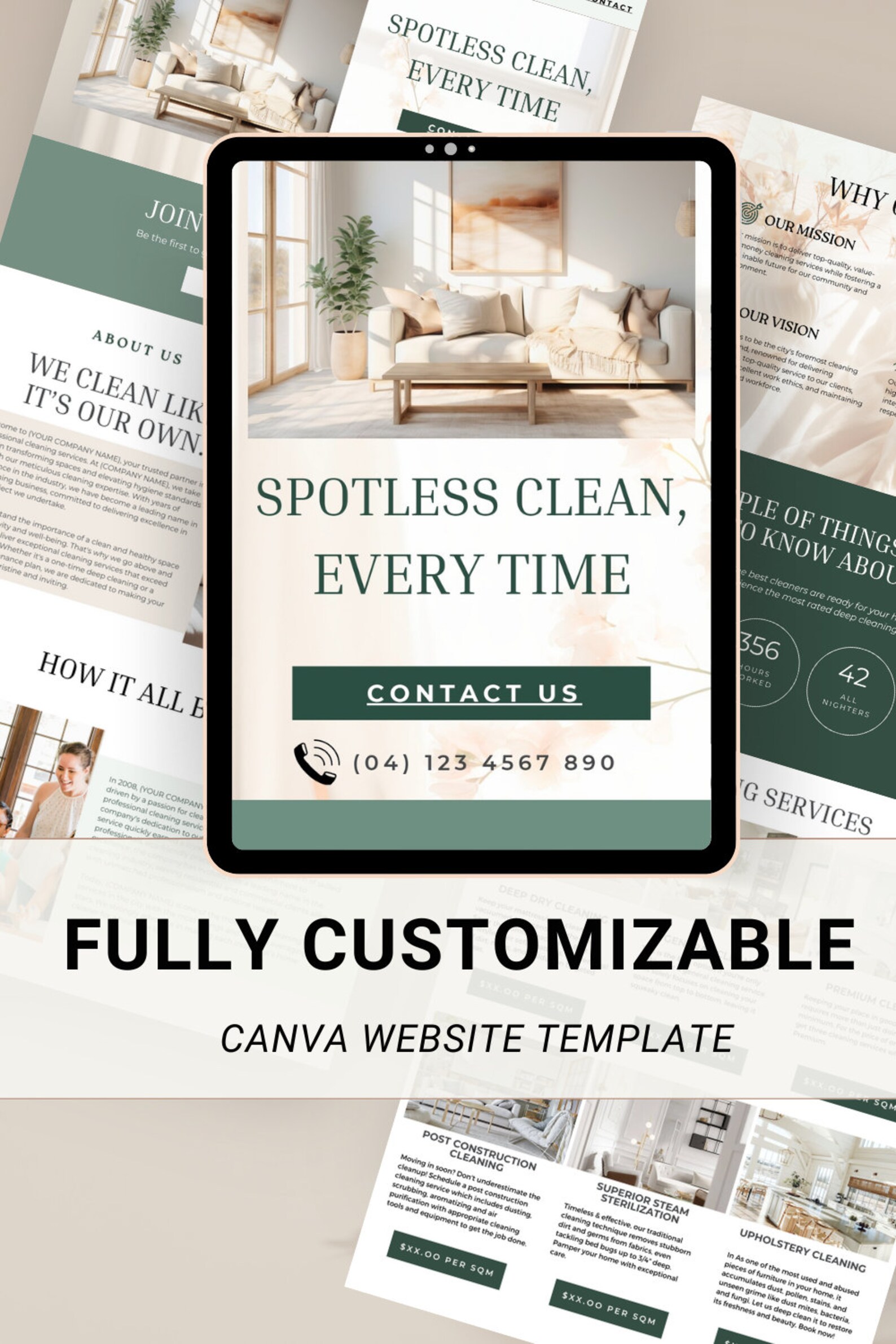 Cleaning Service Website Template Commercial Cleaning Business Editable ...