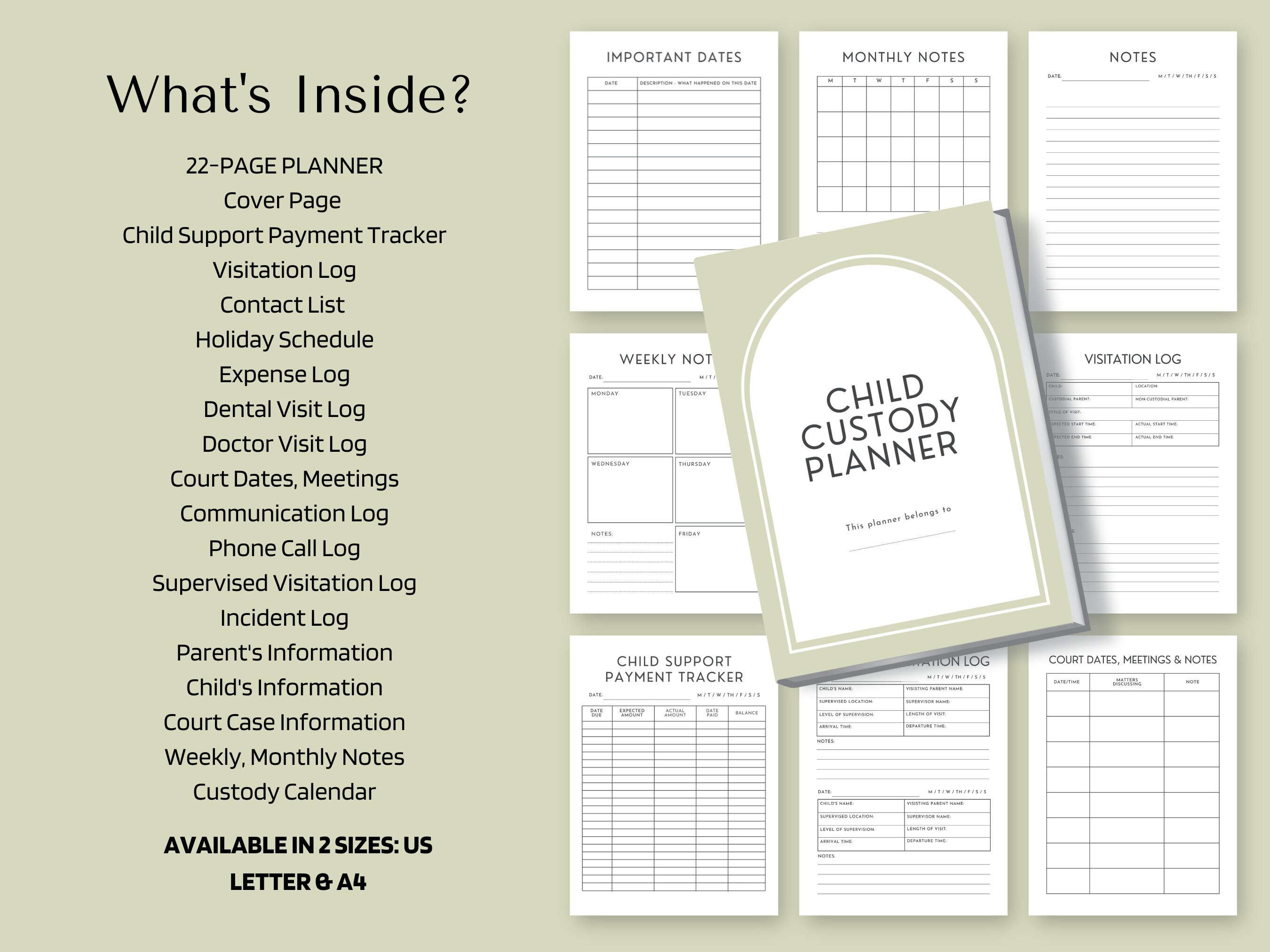 Child Custody Planner: Co-parenting Calendar & Support Tracker ...