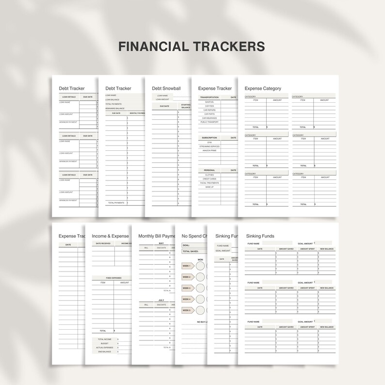 Budget Planner Printable Personal Financial Planner PDF Debt Tracker ...