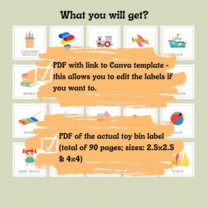 Toy Bin Labels Pictures Editable Toy Organization Playroom Storage ...