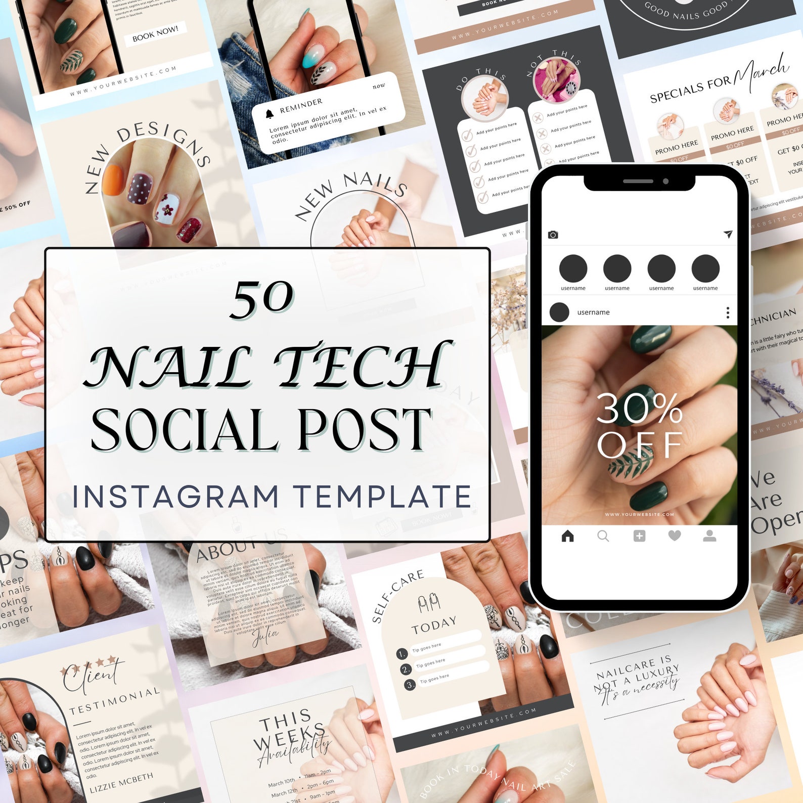 Nail Tech Instagram Post, Nail Tech Marketing Content, Nail Technician ...