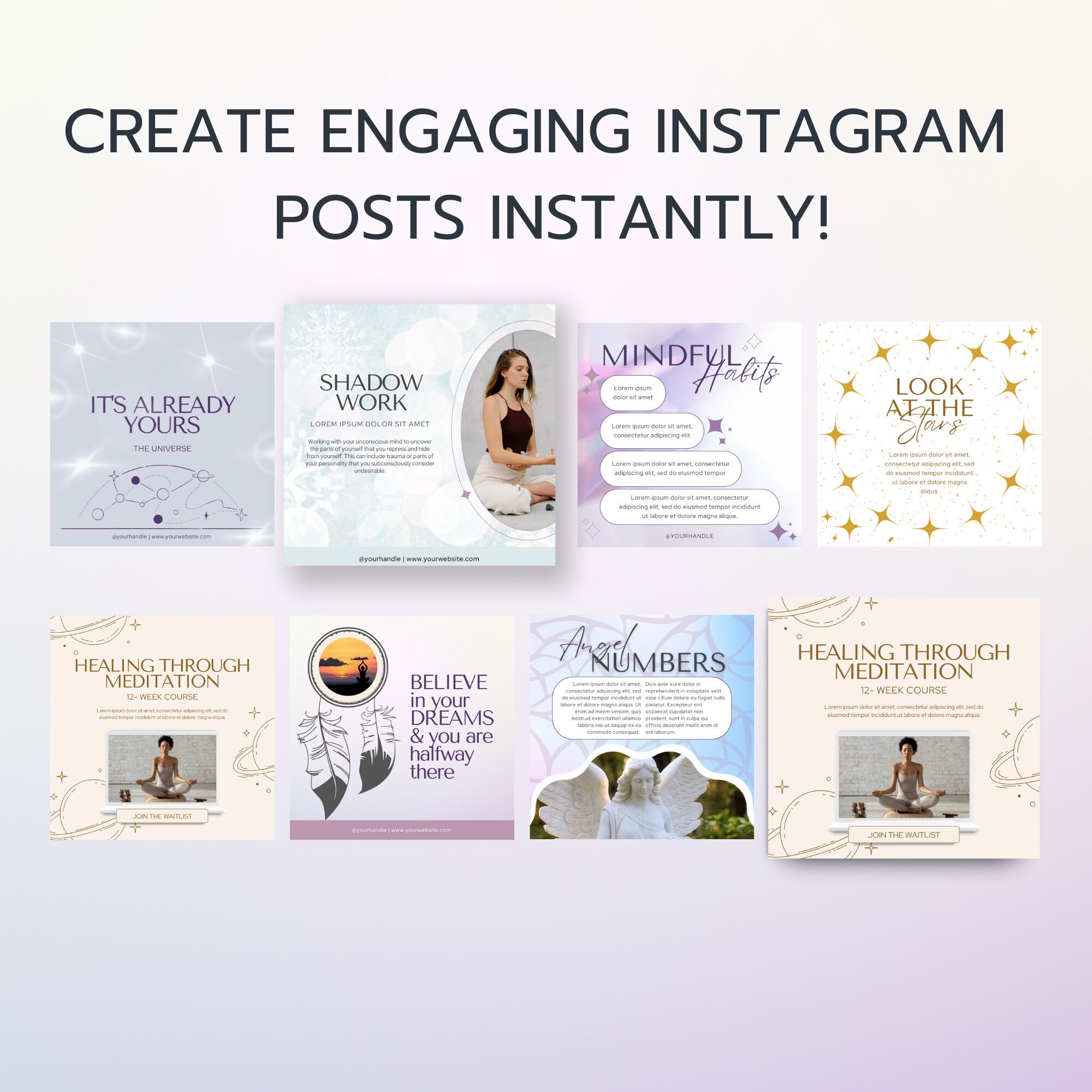 Spiritual Instagram Post Template, Spiritual Coach, Mystical Instagram ...