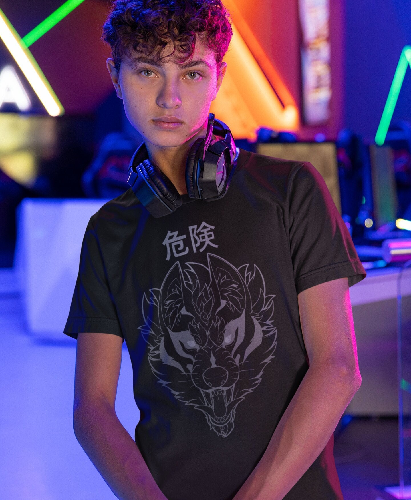 Dark Silhouette Okuri Inu Okami Wolf Japanese Streetwear Japan Kanji ...