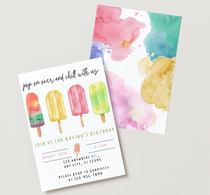 Popsicle Birthday Invitation Birthday Invite Summer Party - Etsy