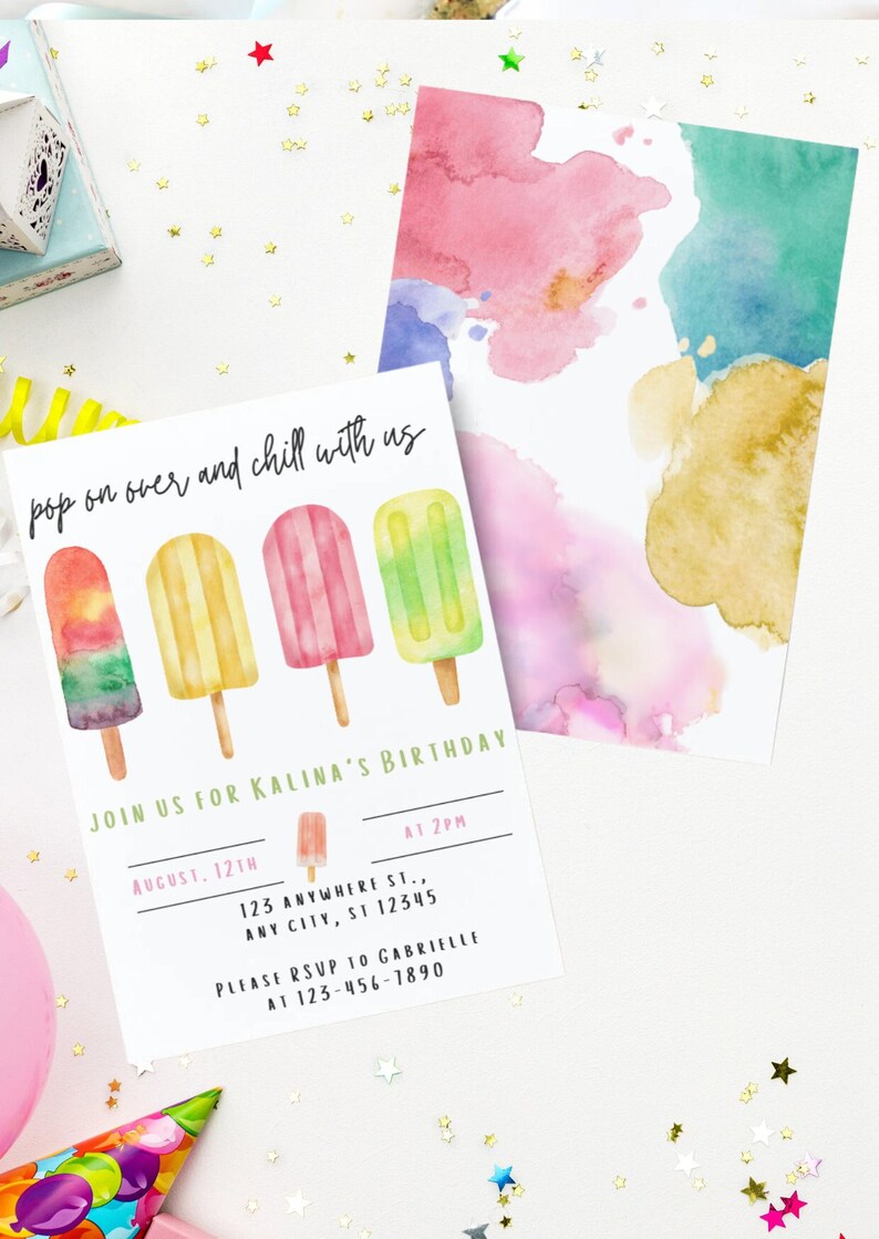 Popsicle Birthday Invitation Birthday Invite Summer Party - Etsy