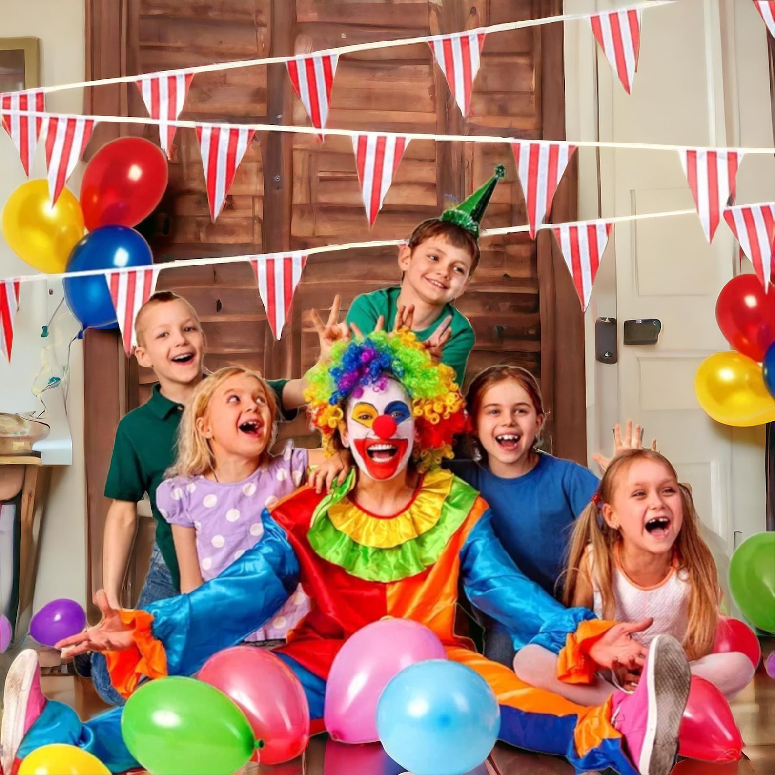 170ft Red and White Striped Pennant Banner - Carnival Circus Party ...