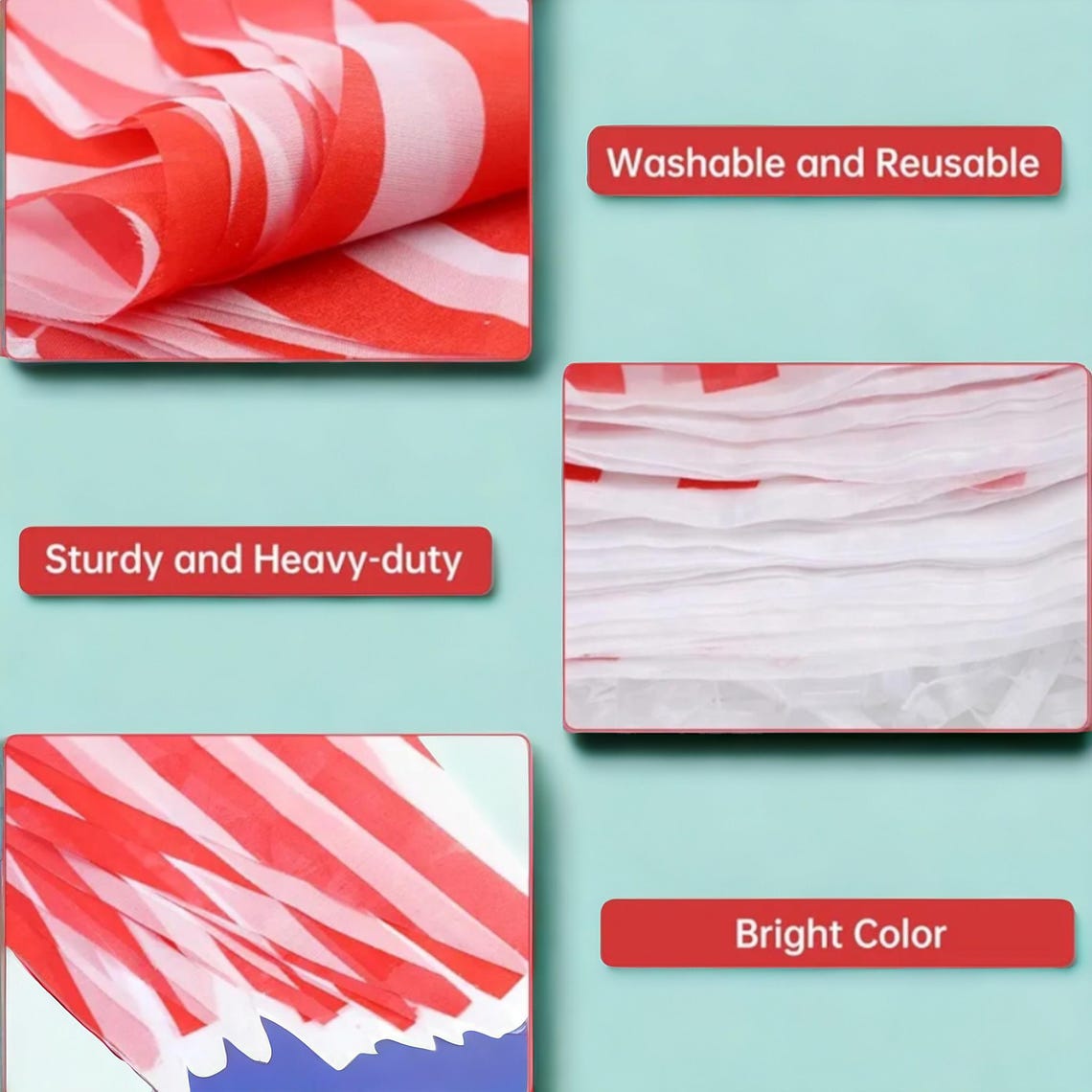 170ft Red and White Striped Pennant Banner - Carnival Circus Party ...