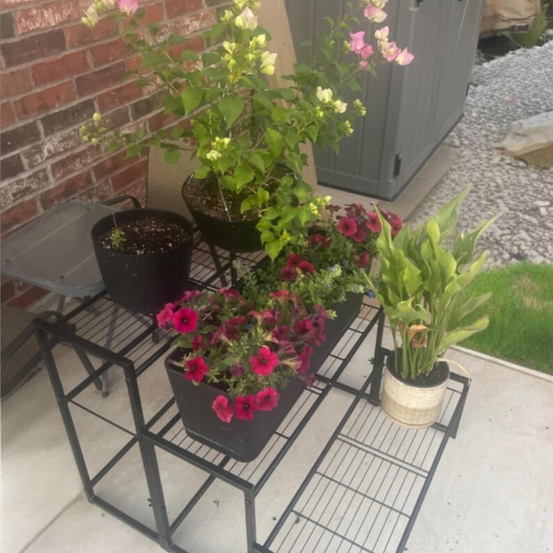 3 Tier Stackable Metal Plant Stand for Indoor Outdoor Use – Heavy Duty ...