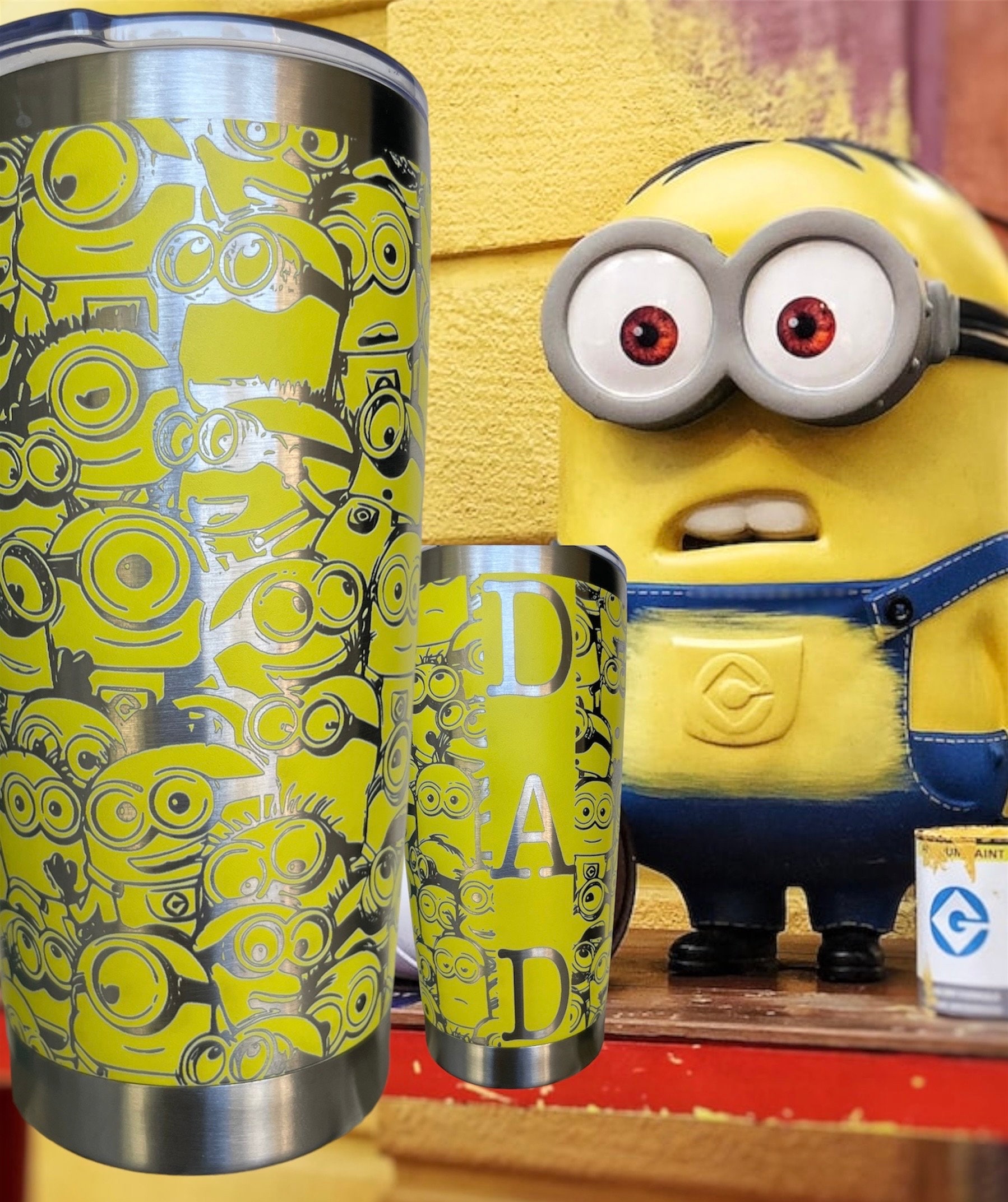 Minion Full Wrap "interchangeable Name" 20oz Tumbler Laser Engraved ...