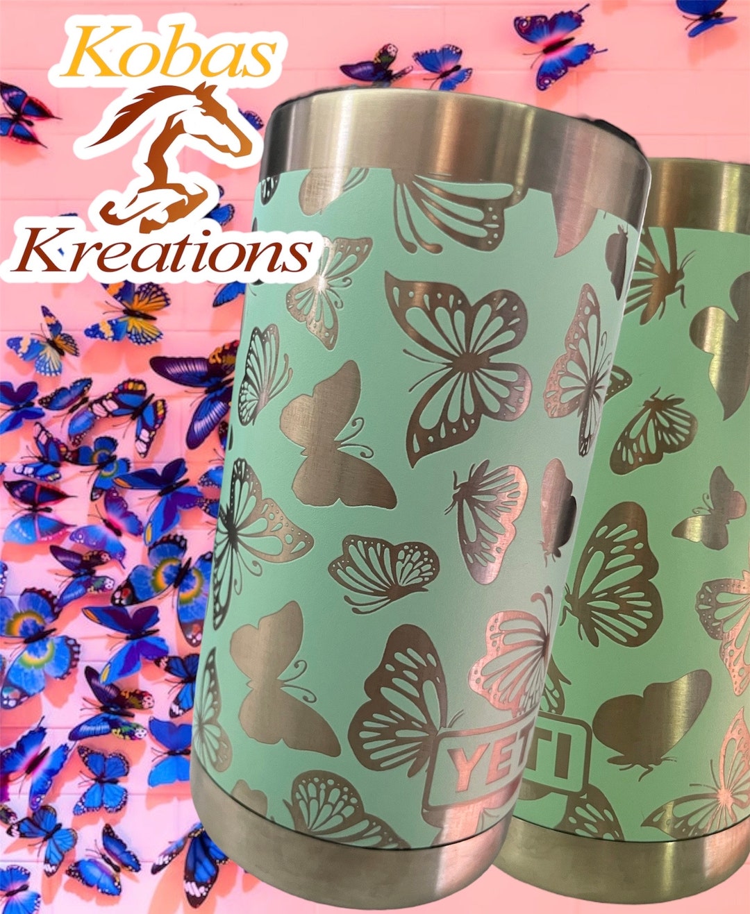 Butterfly & Giraffe Laser Engraved Full Wrap Design - Etsy