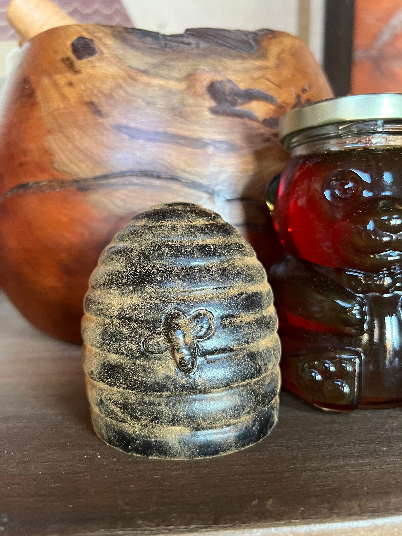Blackened Beeswax Beehive Bee Skep Ornament - Etsy