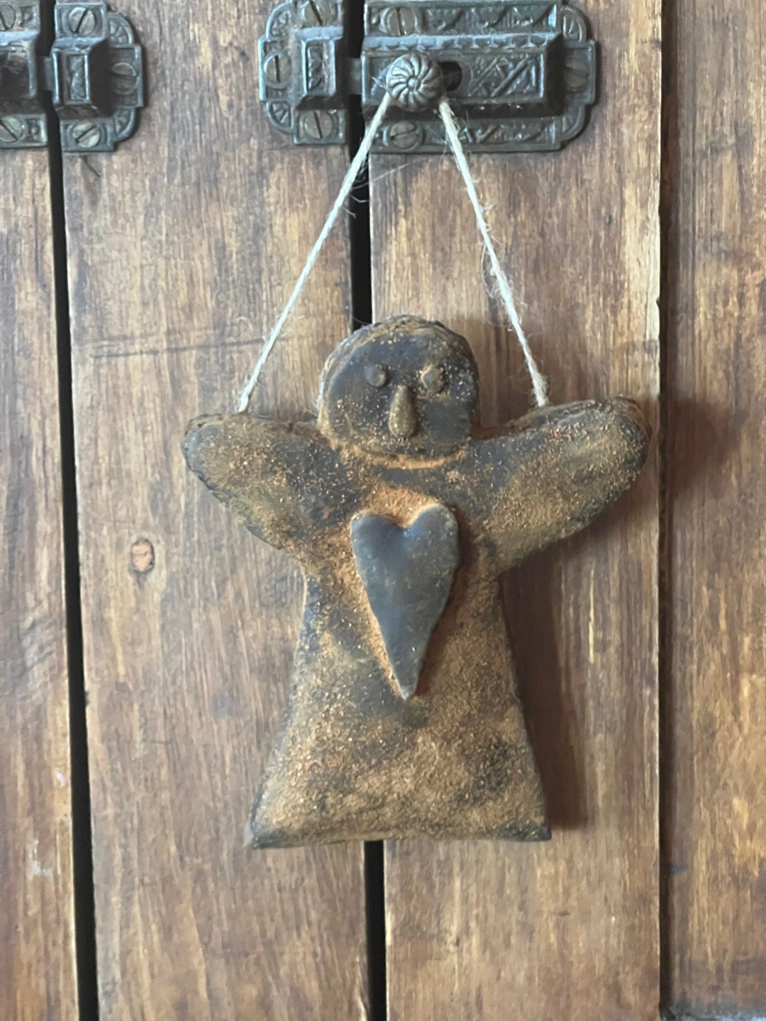 Blackened Beeswax Primitive Angel Ornament - Etsy