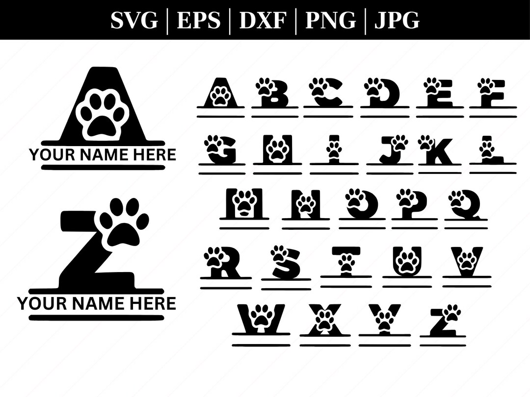 Paw Alphabet SVG Animal Alphabet SVG Alphabet SVG Font Svg Number Svg ...