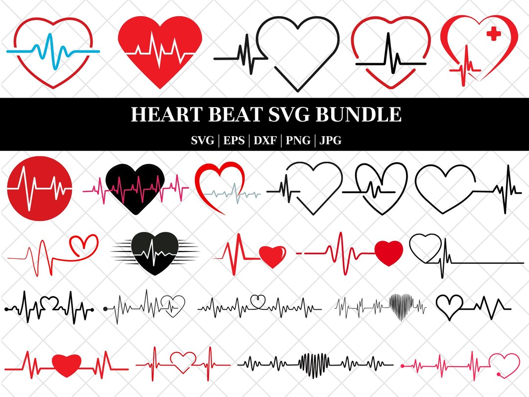 HEARTBEAT SVG Bundle, HEARTBEAT Clipart, Heartbeat Svg Cut Files for ...