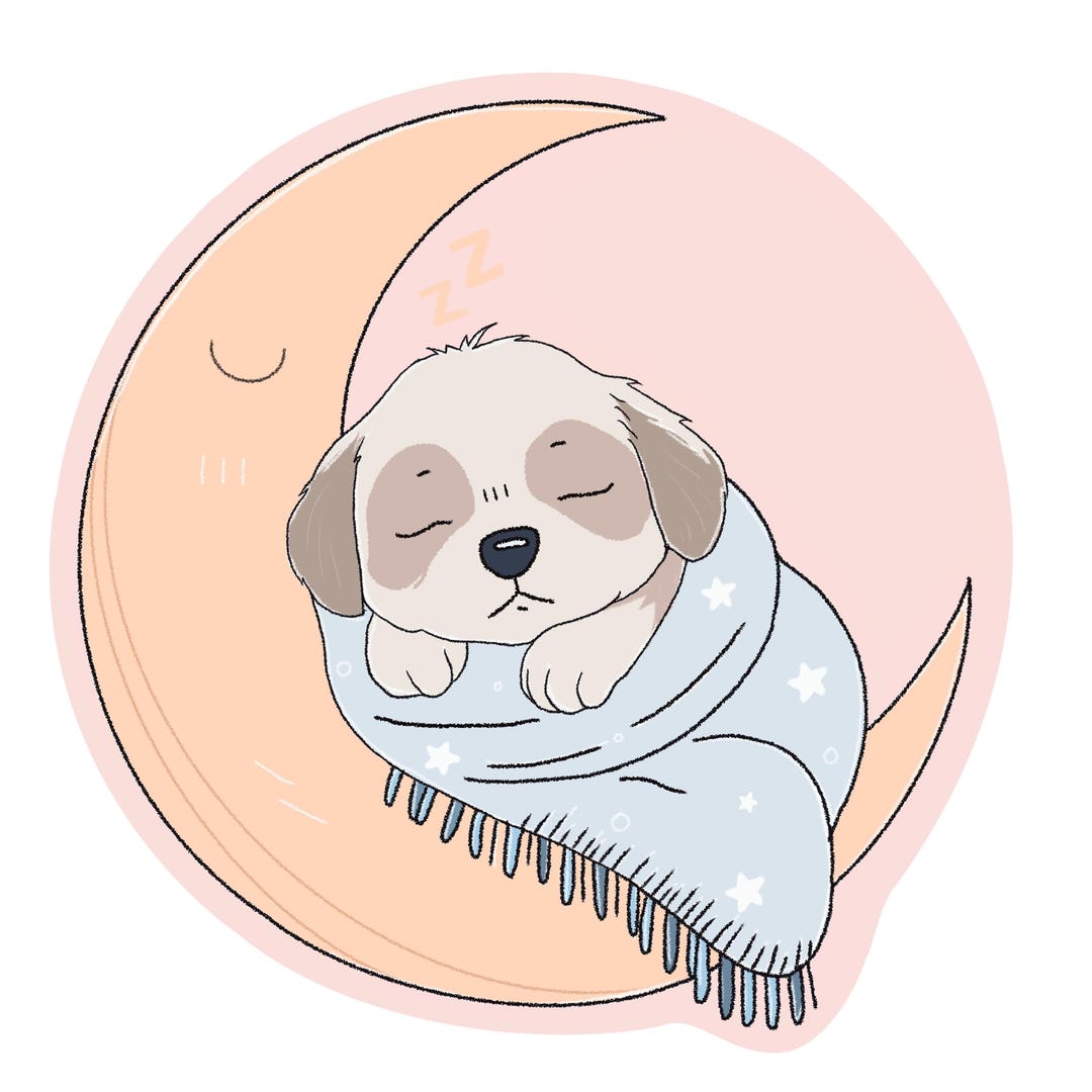 Cozy Dog Sleeping Sticker, Vinyl Sticker Decal - Etsy