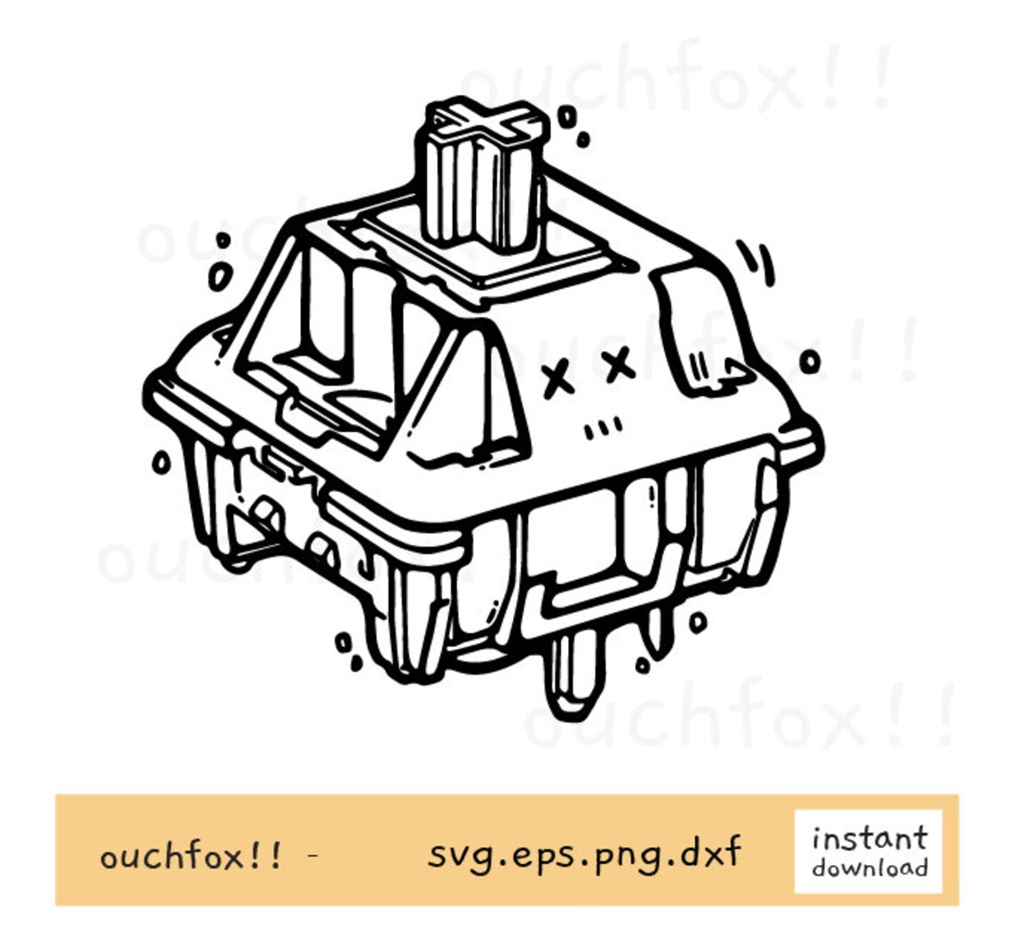 Keycap Doodle Drawing Clipart Digital Download I SVG Files and More - Etsy