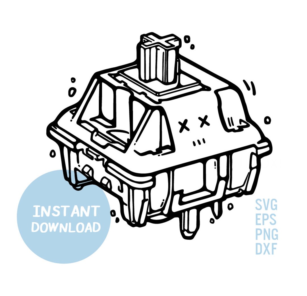 Keycap Doodle Drawing Clipart Digital Download I SVG Files and More - Etsy