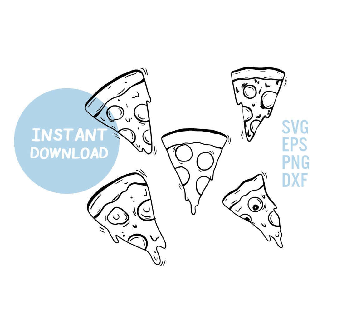 Pizza Doodle Drawing Clipart Digital Download I SVG Files and More - Etsy