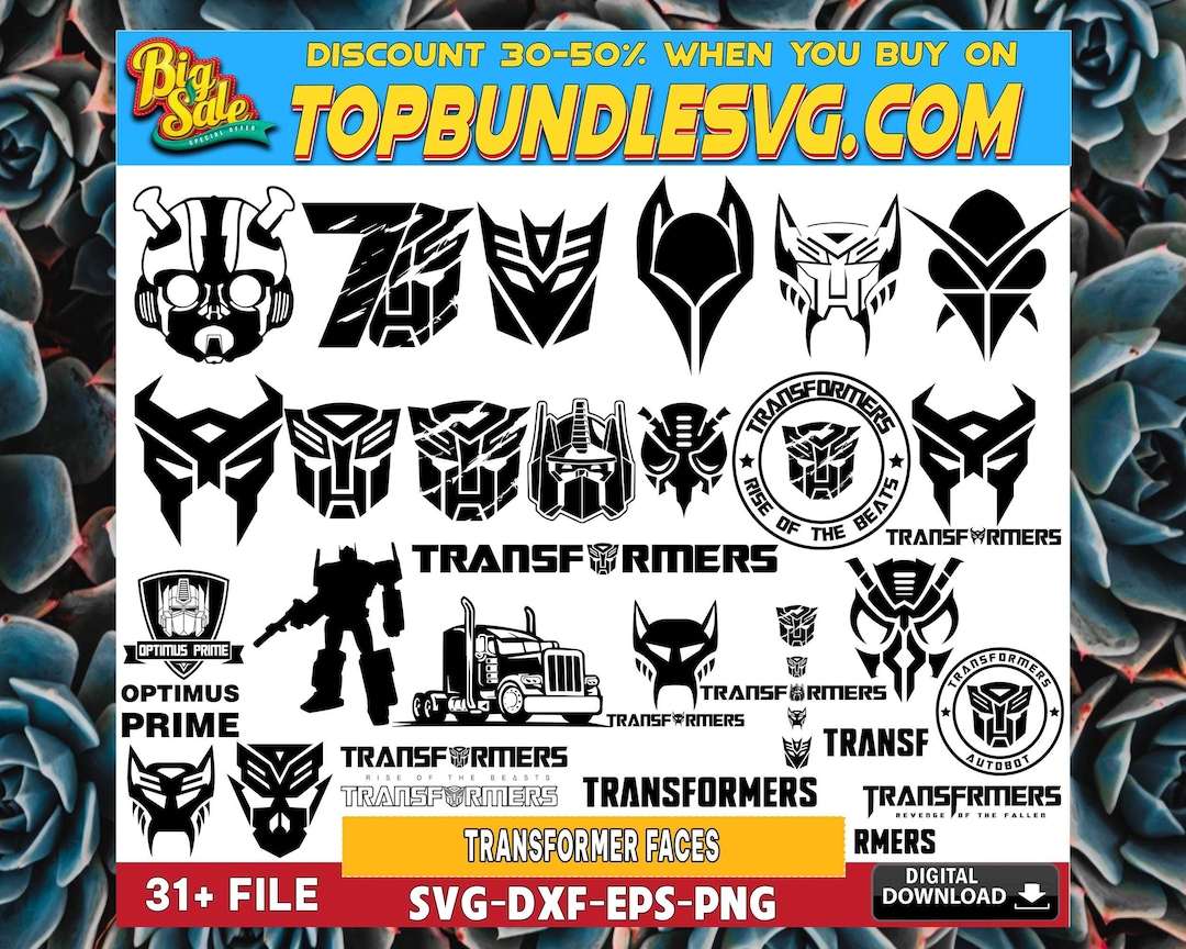 30 File Transformer Faces Svg Bundle Transformer Faces Svg - Etsy