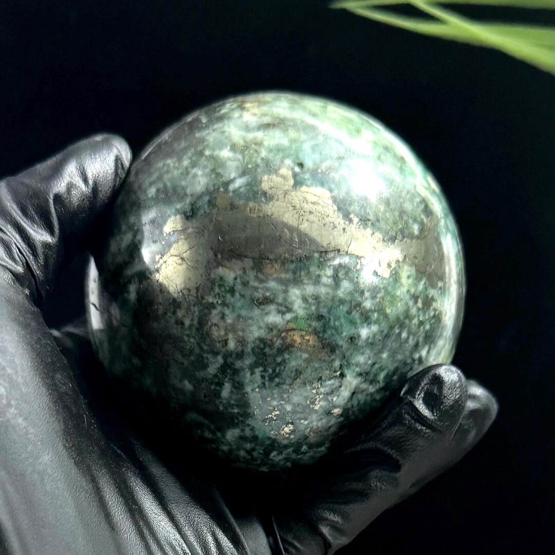 DIOPTASE PYRITE QUARTZ, Crystal Sphere, Gift, Collector, Decor - Etsy