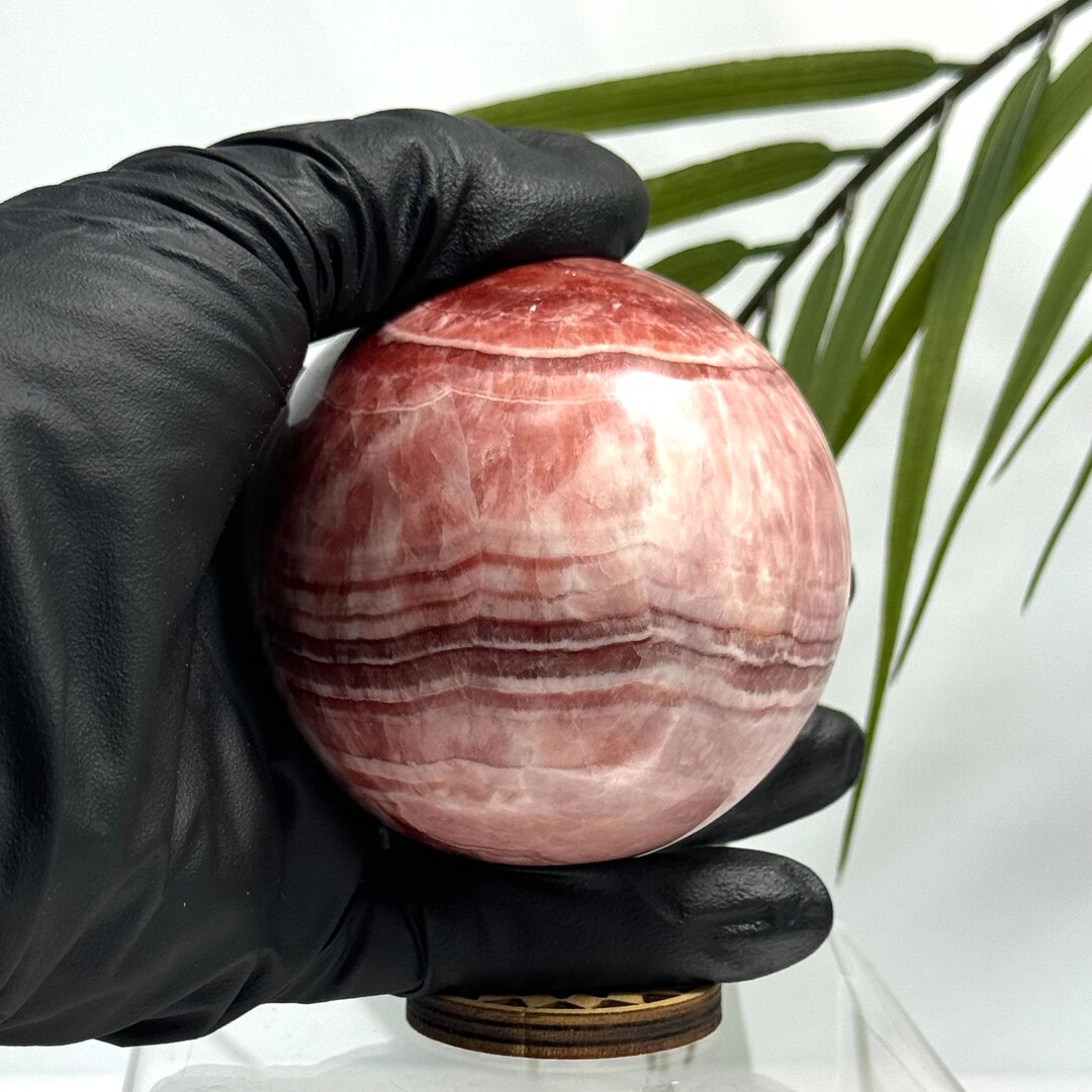 Red Banded Calcite,pork Stone, Crystal, Sphere, Red, White, Banding ...