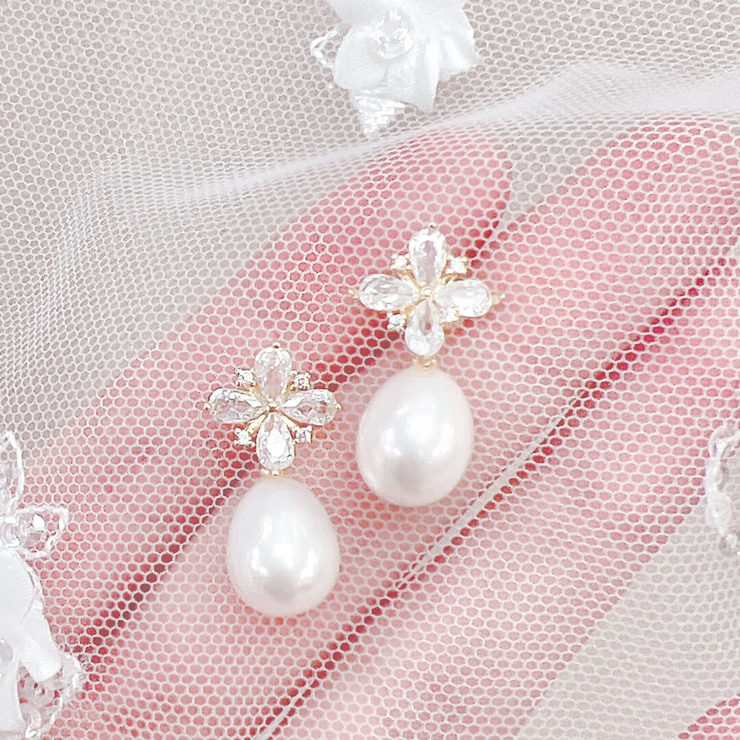 Pearl Bridal Drop Earrings, Bridal Pearl Earrings Drop, Pearl Drop ...