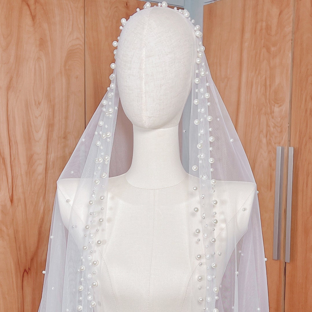 Cathedral Pearl Bridal Veil, Cathedral Pearl Veil, Veil Wedding ...