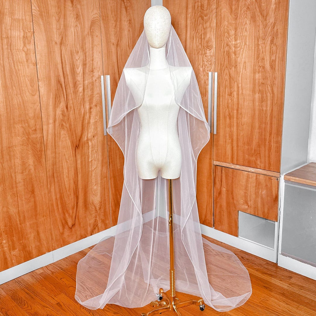 Horsehair Veil, Cascading Veil, Classic Wedding Veil, Simple Veil, Veil ...