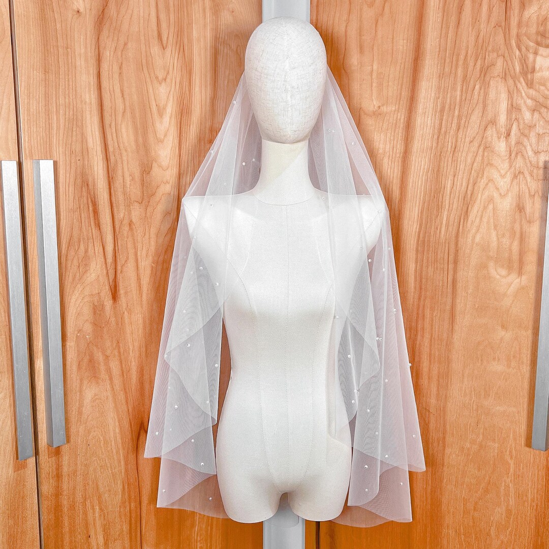 Cascading Pearl Veil, Scattered Pearl Bridal Veil, Cathedral Pearl Veil ...