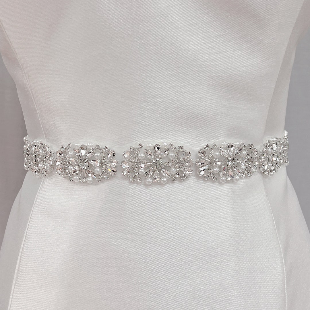 Pearl Crystal Belt, Crystal Belt Sash, Rhinestone Wedding Belt, Beaded ...