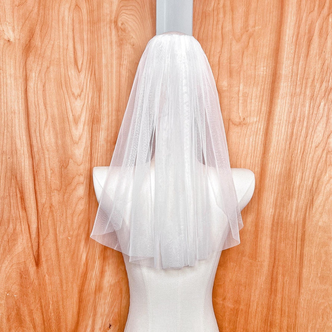 Shoulder Length Bridal Veil, Simple Veil, Short Bridal Veil, Mini Veil ...