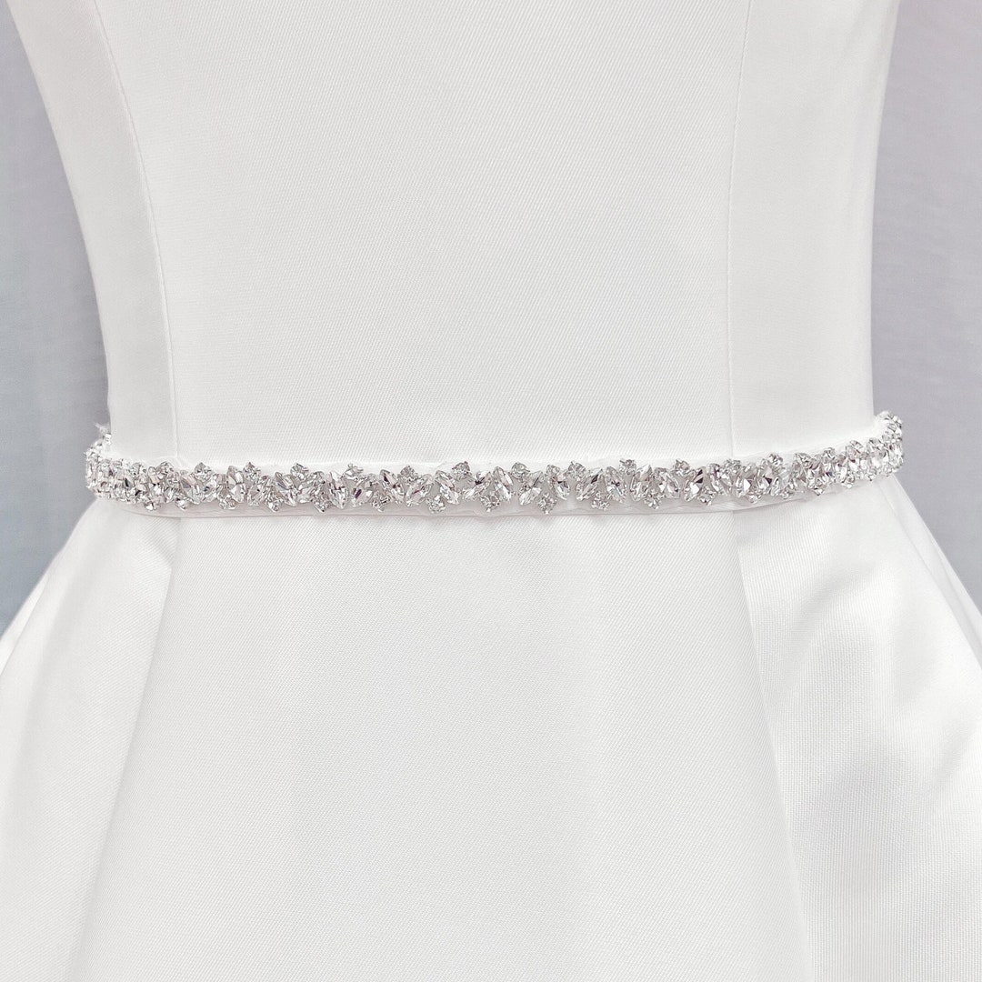 Bridal Belt Rhinestone Bridal Sash Belt Thin Bridal Sash Bridal Dress ...