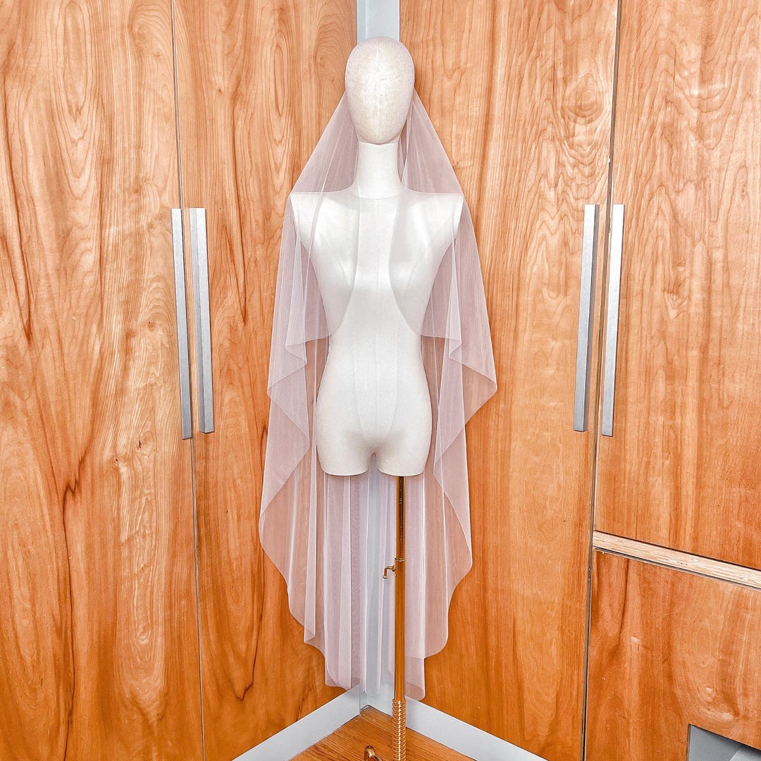 Angel Cut Veil, 1 Tier Veil, Cascading Veil, Waltz Length Veil, Ivory ...