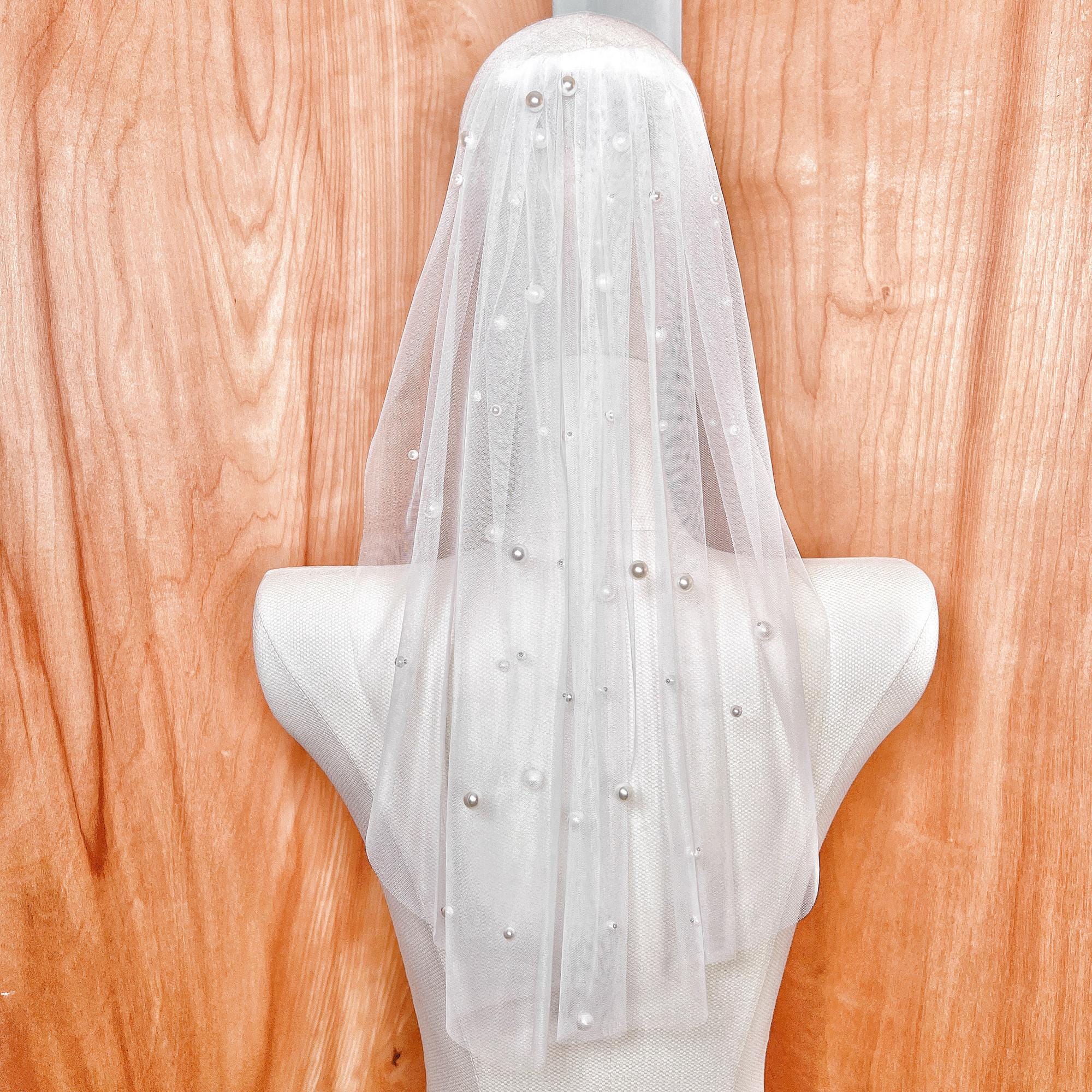 Short Pearl Veil, Mini Veil for Bride - Etsy