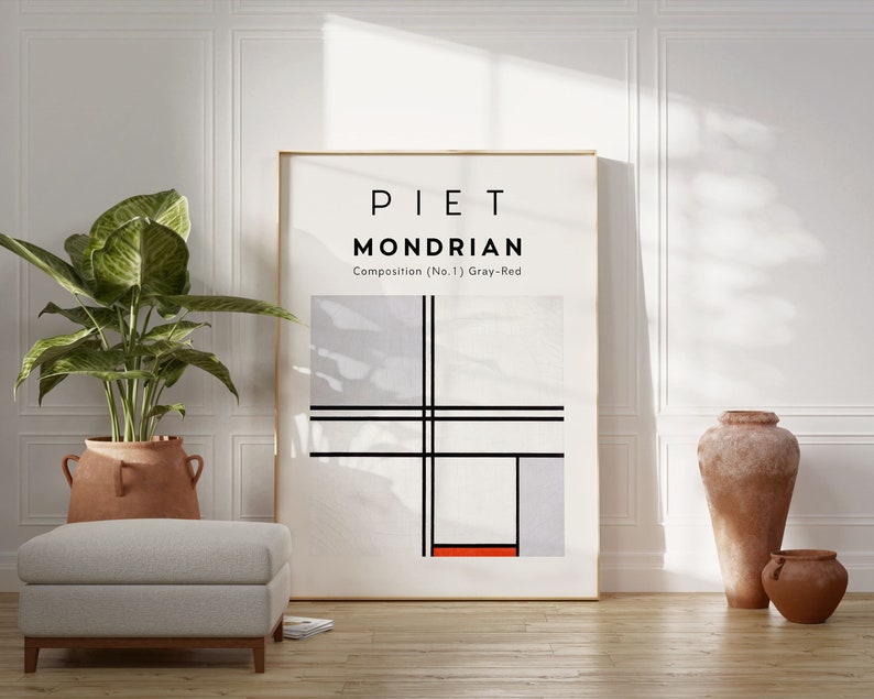 Piet Mondrian Print, Piet Mondrian Poster, Vintage Print, Piet Mondrian ...